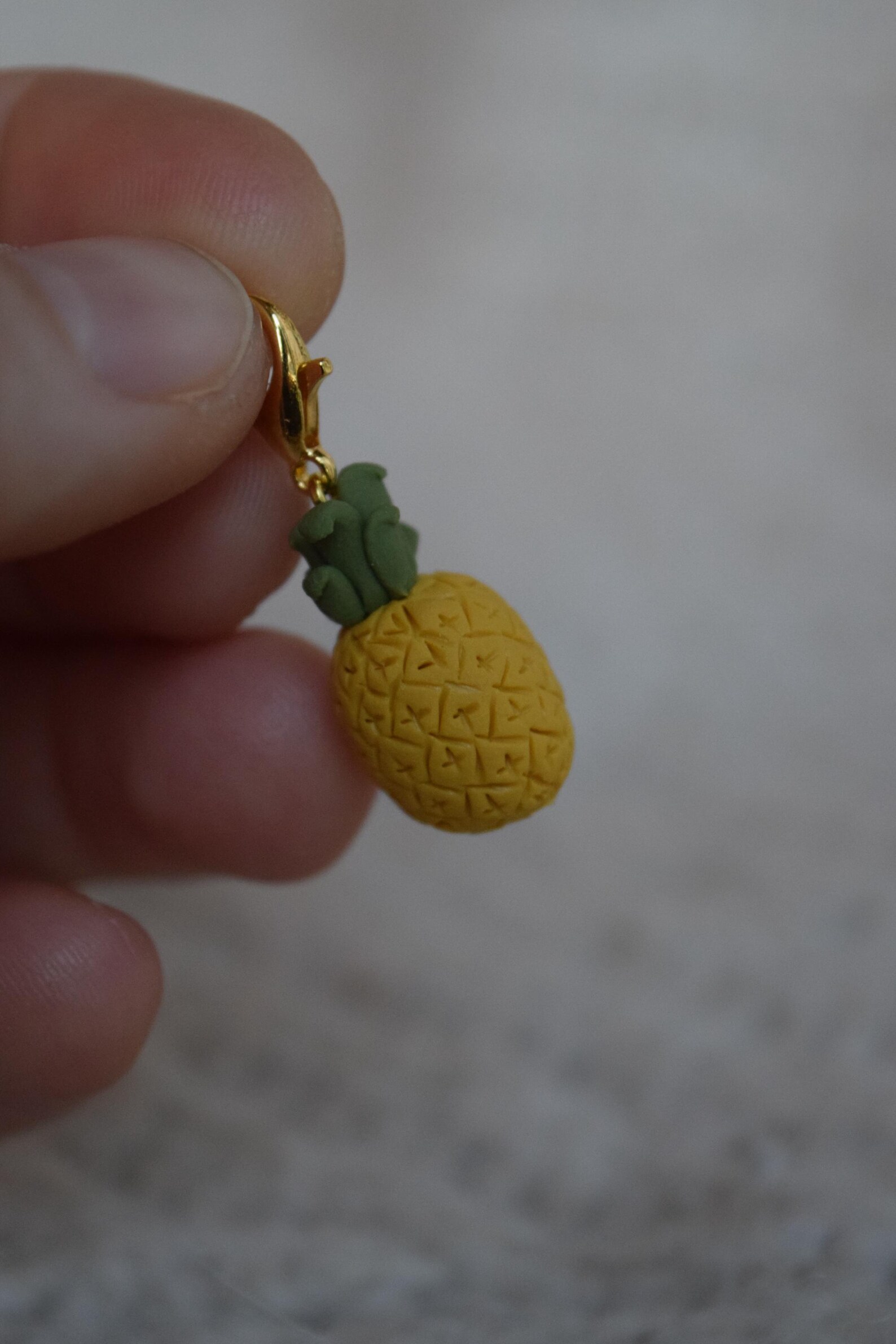 Tropical Pineapple Mini Charm Stitch Marker, Hand Sculpted Polymer Clay ...