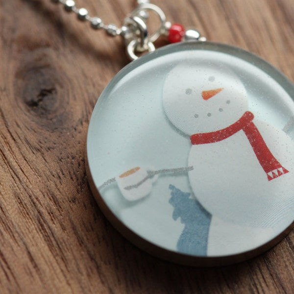 Diamond Snowman Necklace - Etsy