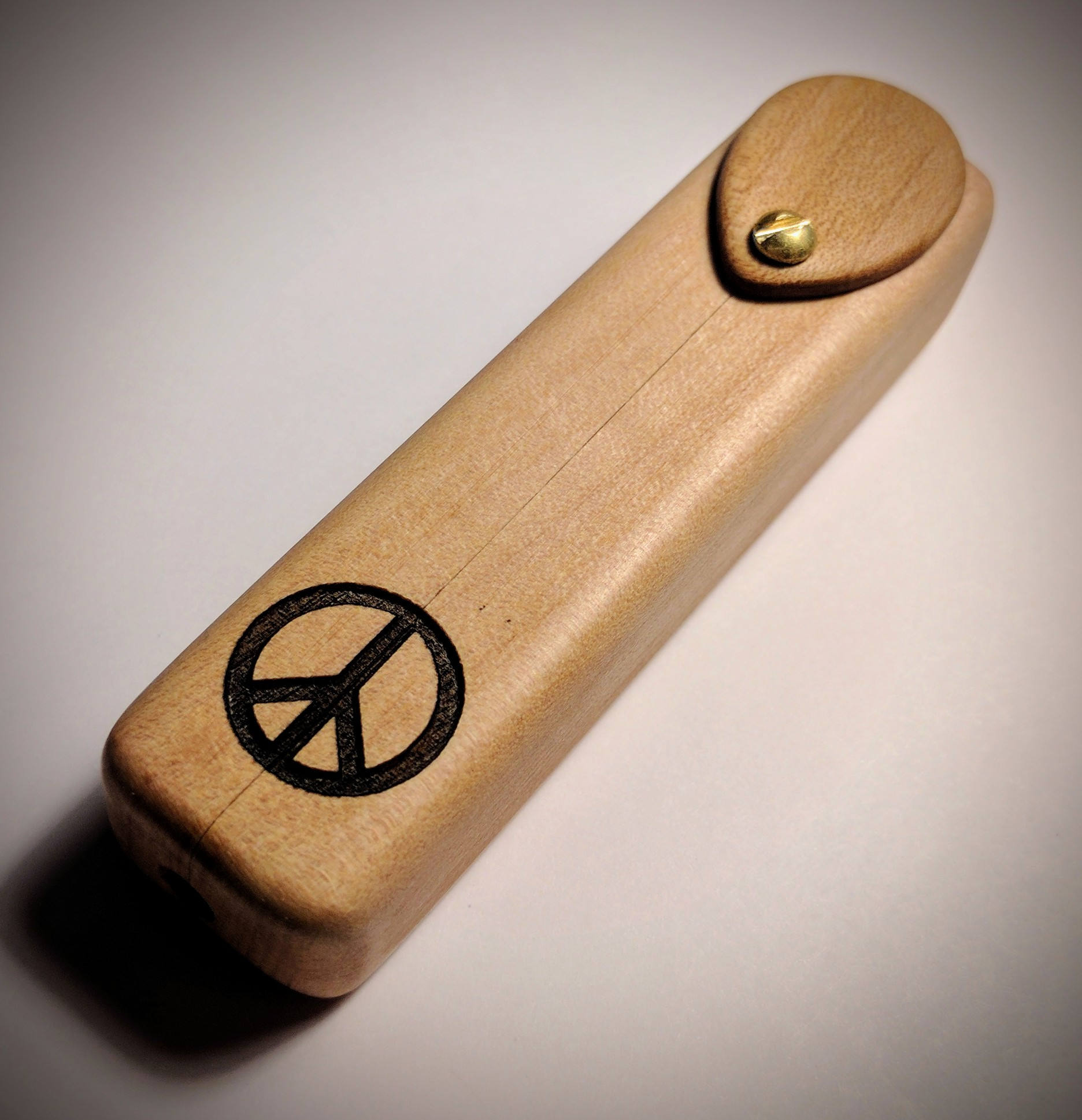 Peace Sign Wooden Smoking Pipe Handmade Custom Laser | Etsy