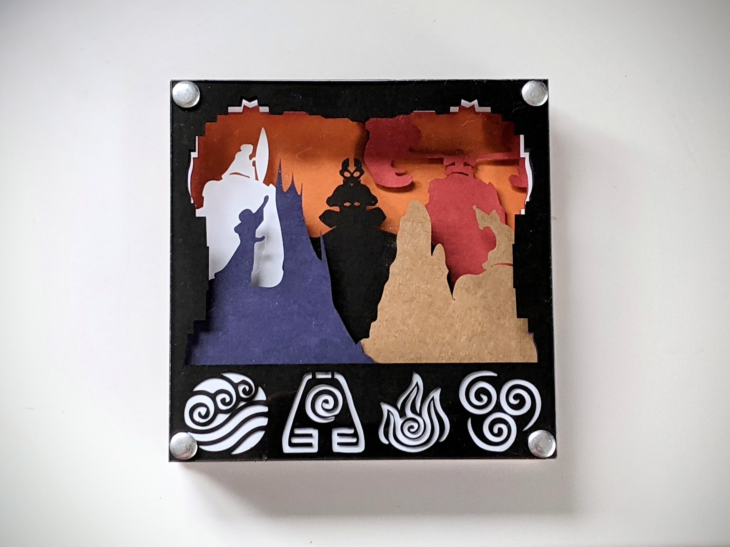 Avatar Shadowbox | The Last Airbender 3D Cut Paper Art Piece | Handmade ...