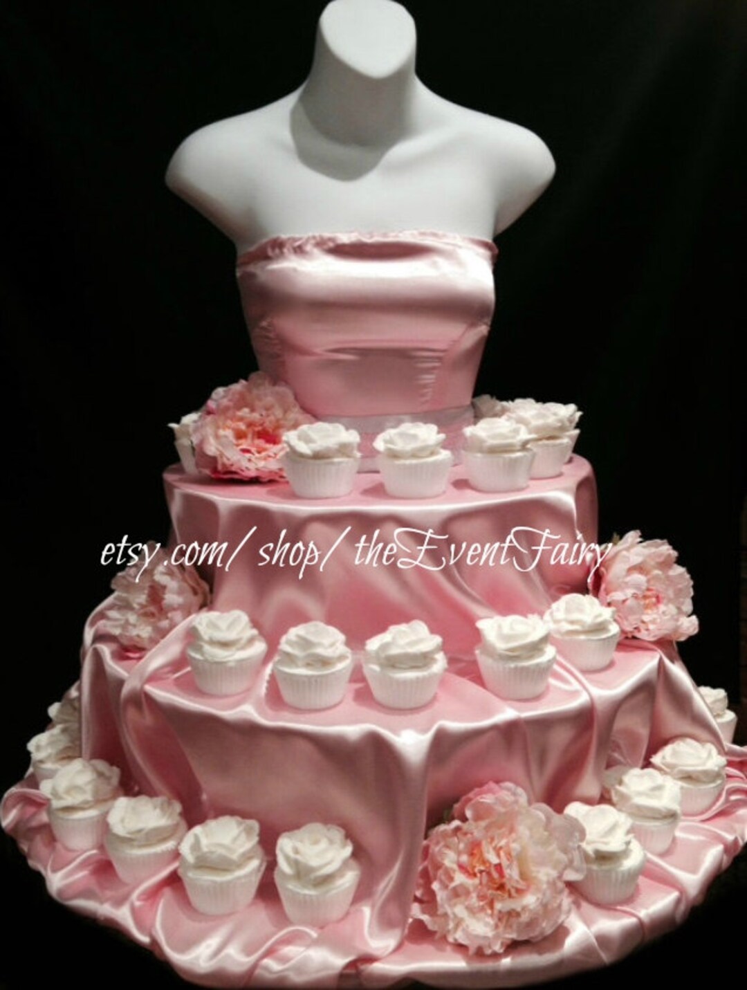 Pink Cupcake Stand for Birthday Parties, Sweet 16, Bridal Shower ...