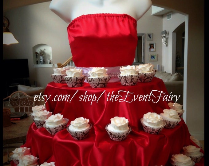 Red Dress Couture Cupcake Stand for Birthdays. Parties, Bridal Showers ...