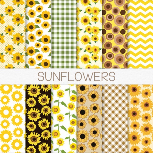 Happy Daisy Digital Paper Pattern Pack Instant Download Flower | Etsy