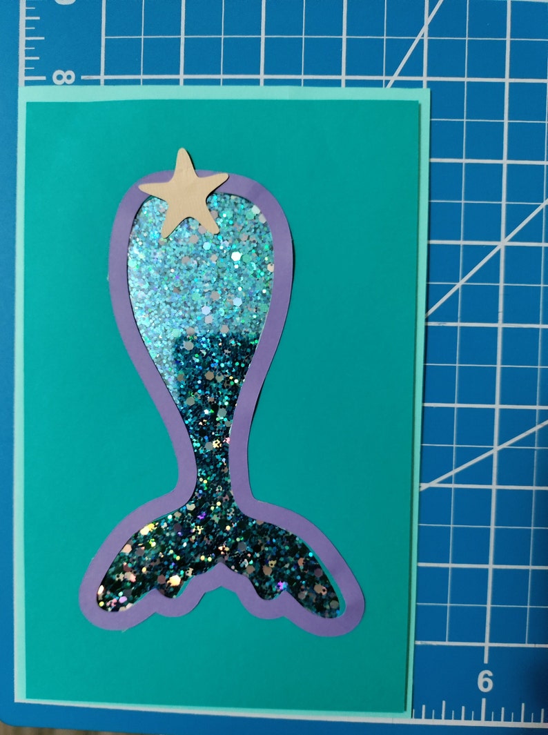 Mermaid Birthday Card, Mermaid Blank Card, Mermaid Shakeable Card ...