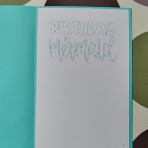 Mermaid Birthday Card, Mermaid Blank Card, Mermaid Shakeable Card ...
