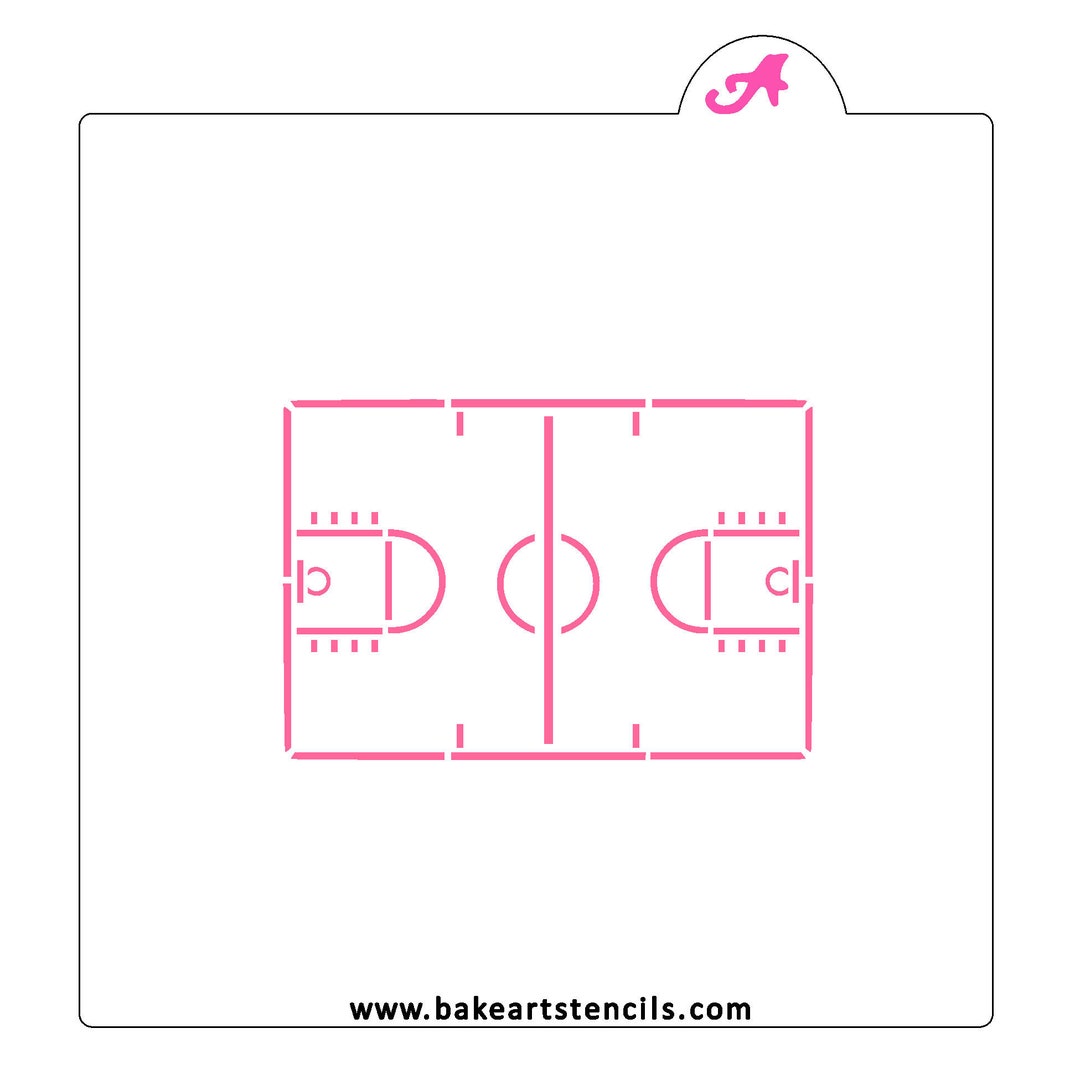Basketball Court Cookie Stencil, Basketball Stencil, Sports Cookie ...