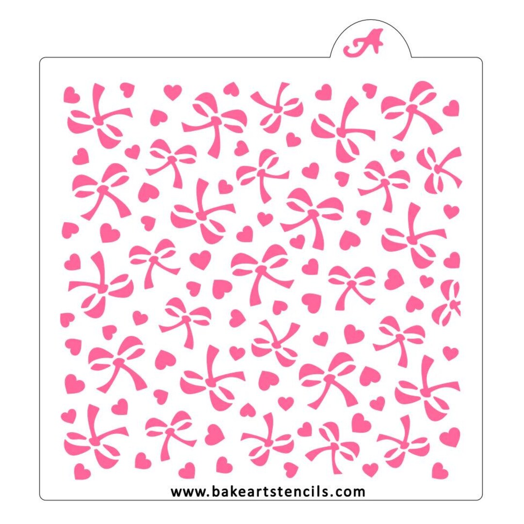 Love-a-bow Cookie Stencil, Bows Cookie Stencil, Hearts Cookie Stencil ...