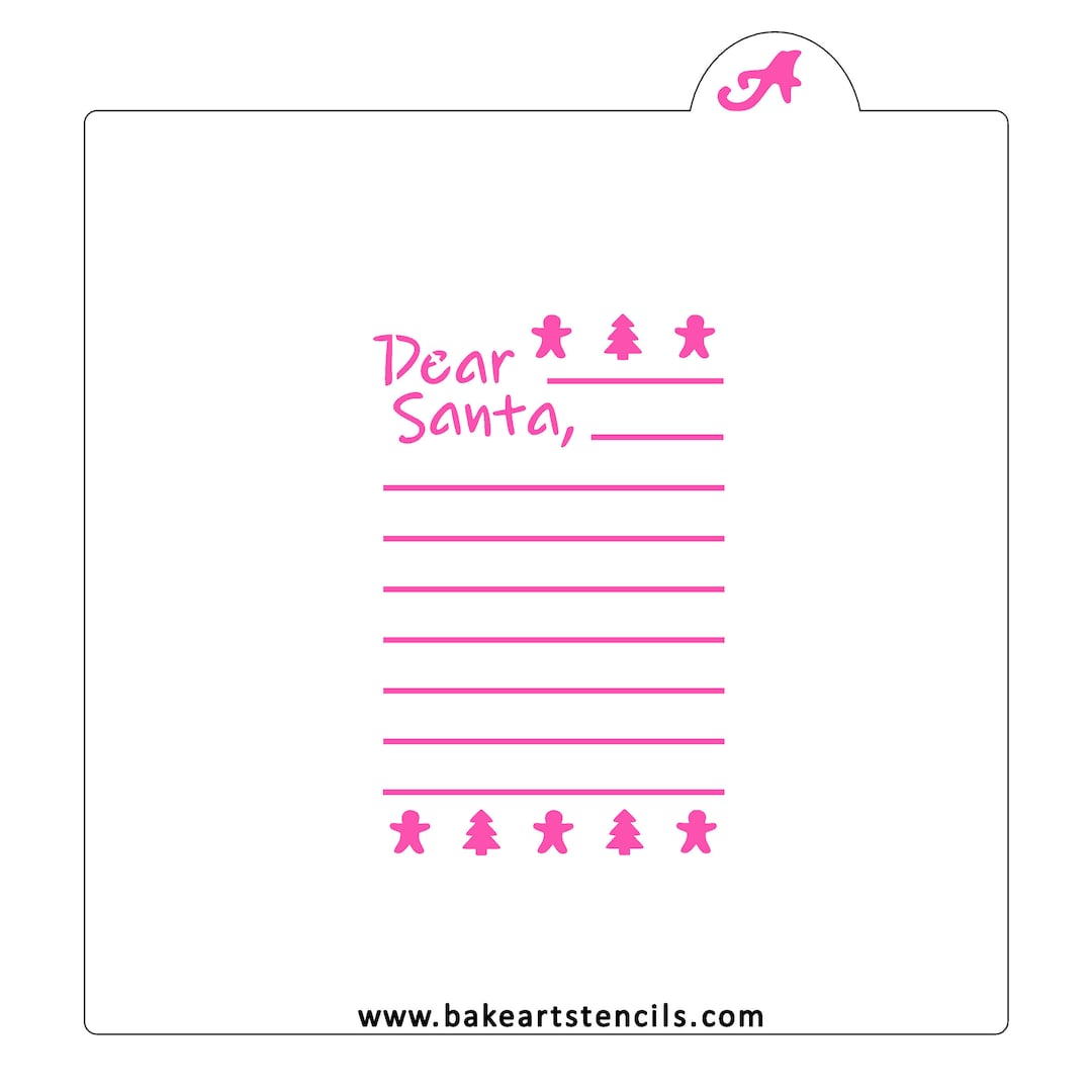 Letter to Santa Cookie Stencil: Christmas Gingerbread Design - Etsy