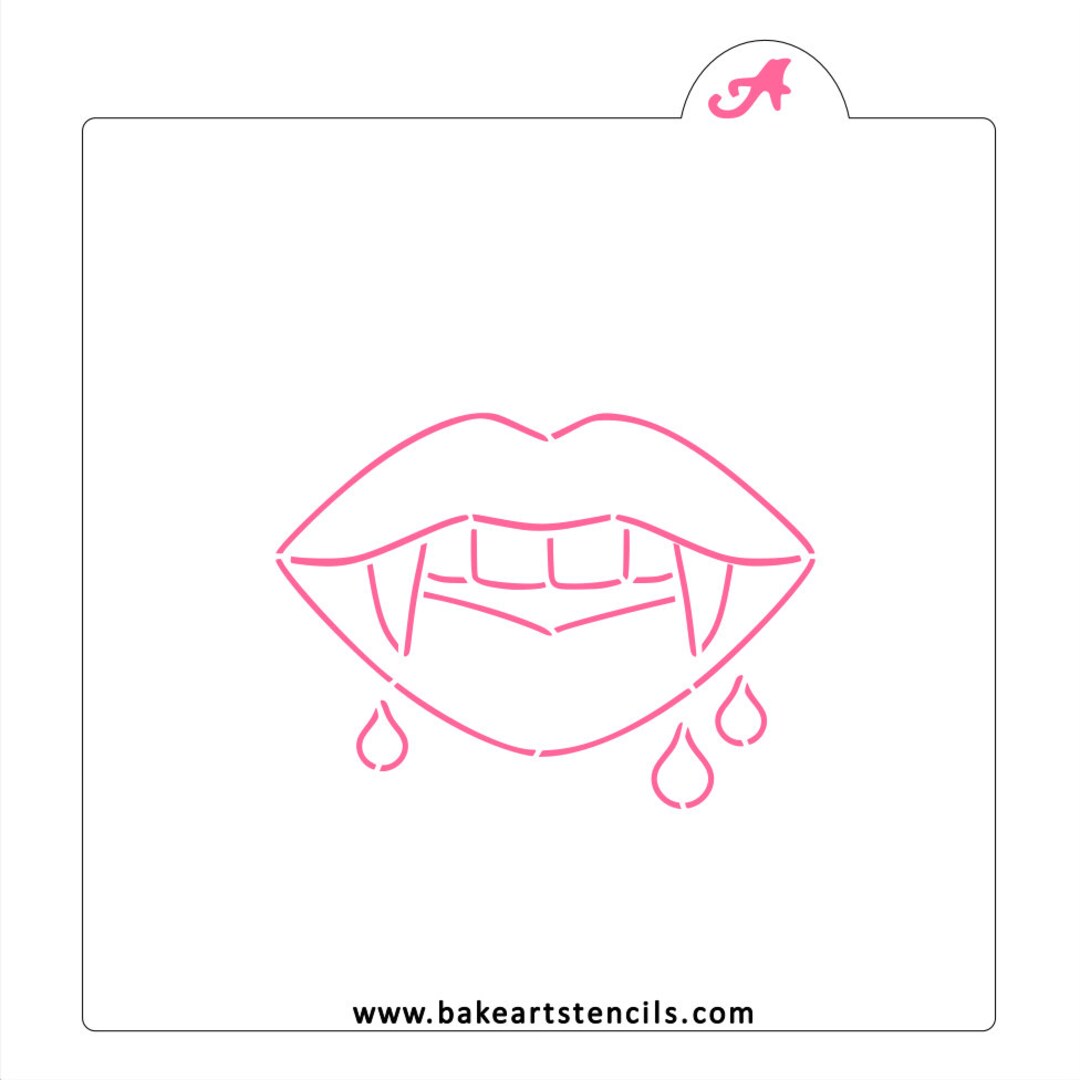 Vampire Fangs PYO Cookie Stencil, Vampire Lips Stencil, Halloween PYO ...