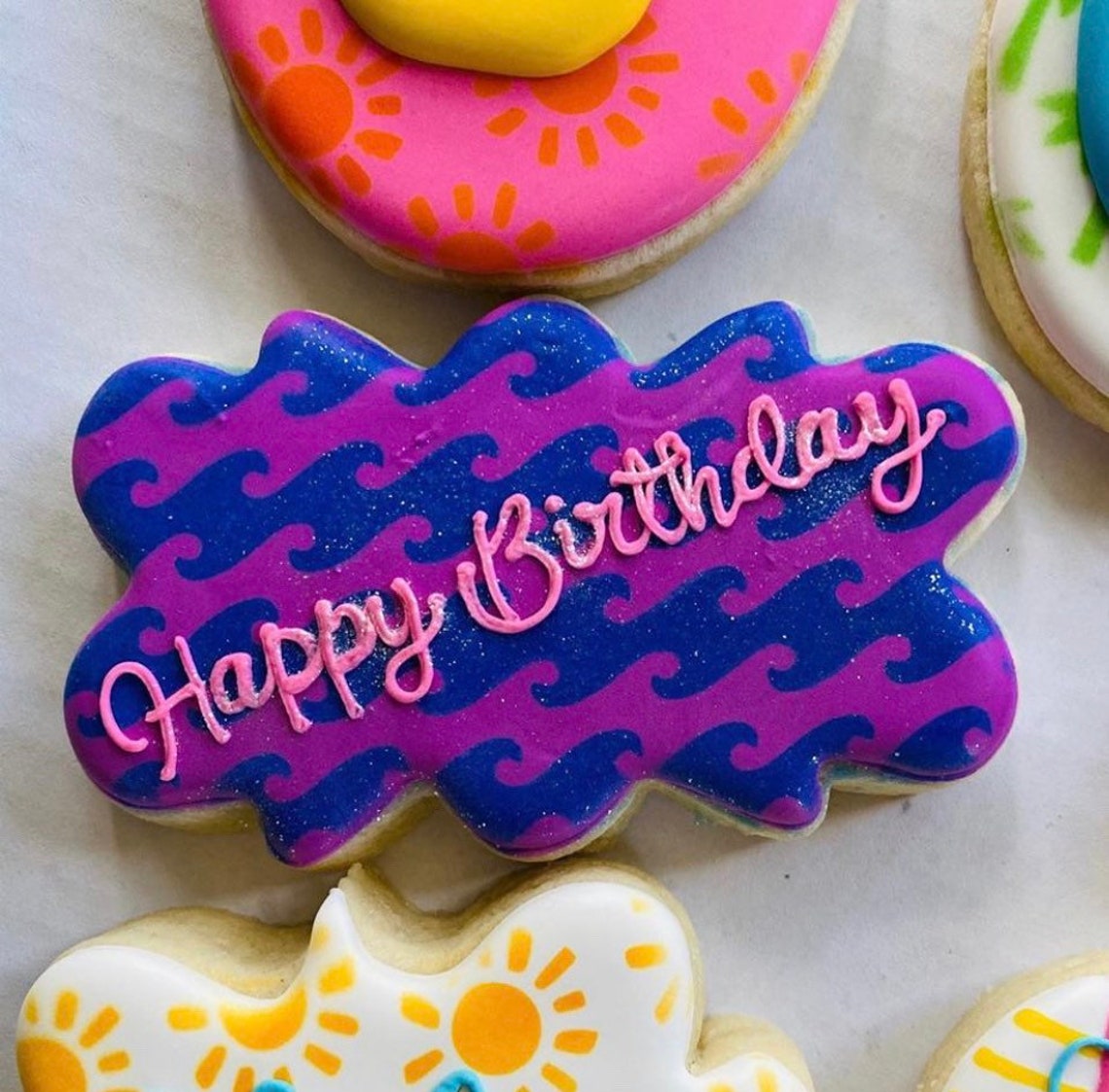 Beach Waves Pattern Cookie Stencil Waves Cookie Stencil | Etsy