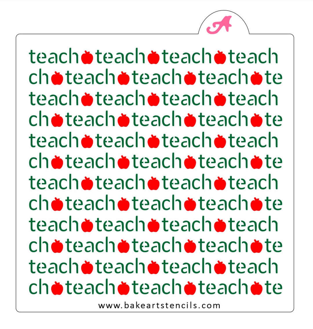 Teach Repeat Cookie Stencil, Teacher Cookie Stencil - Etsy
