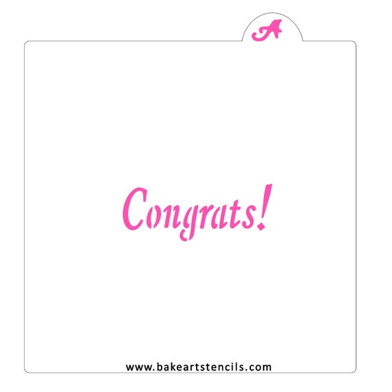 Congrats Cookie Stencil Congratulations Cookie Stencil - Etsy