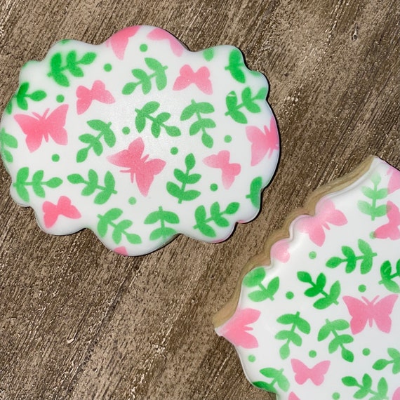 Butterflies Cookie Stencil Butterfly Garden Pattern Cookie Stencil Spring Cookie Stencil Food ...
