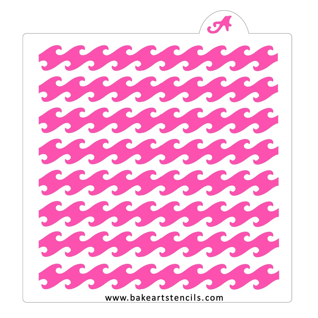 Beach Waves Pattern Cookie Stencil, Waves Cookie Stencil, Ocean Cookie ...