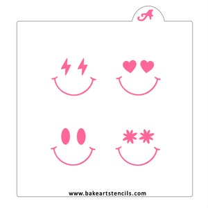 Smiley Faces Oreo Stencil, Smiley Faces Cookie Stencil, Happy Face ...