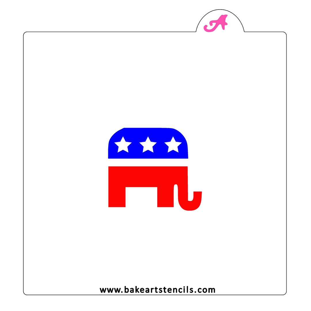 Republican Elephant Cookie Stencil, Elephant Stencil, Political Stencil ...