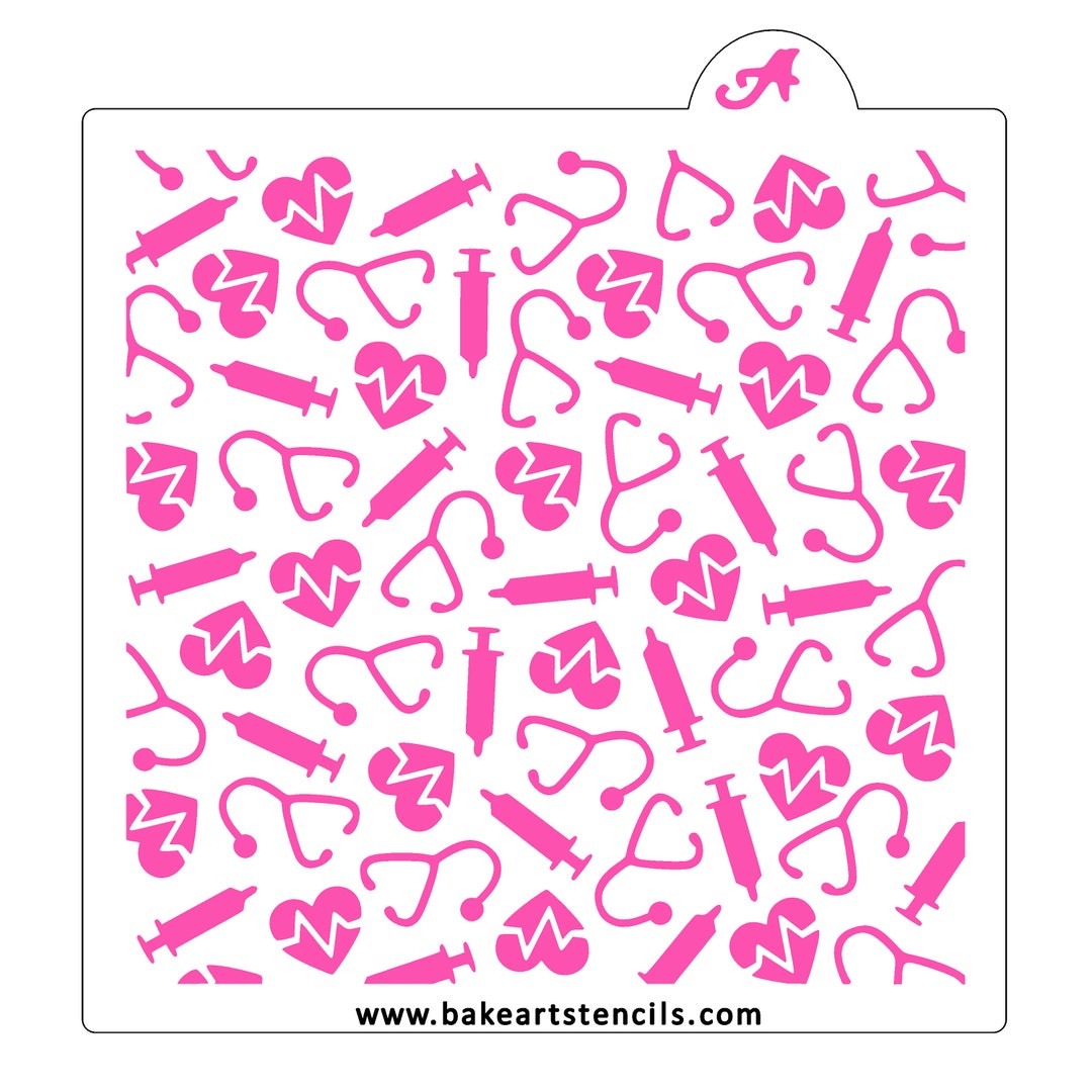 Doctor Pattern Cookie Stencil, Medical Cookie Stencil, Nurse Cookie ...