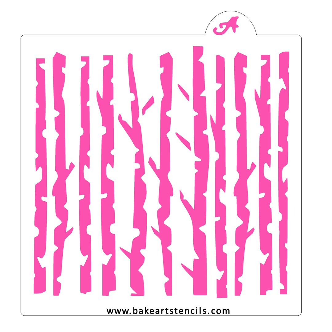 Birch Trees Cookie Stencil, Winter Forest Pattern - Etsy