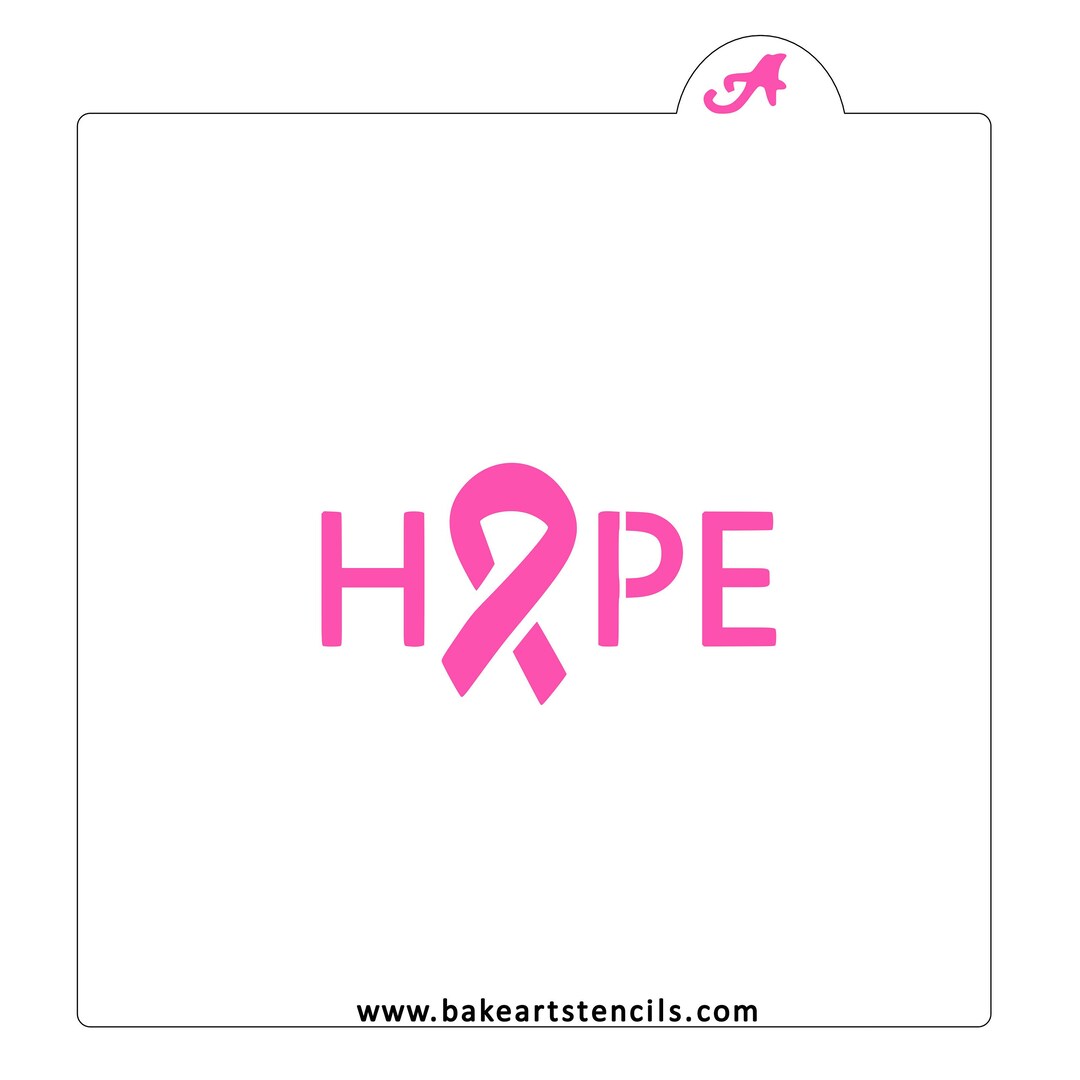 Hope Ribbon Cookie Stencil, Awareness Ribbon Cookie Stencil, Hope ...