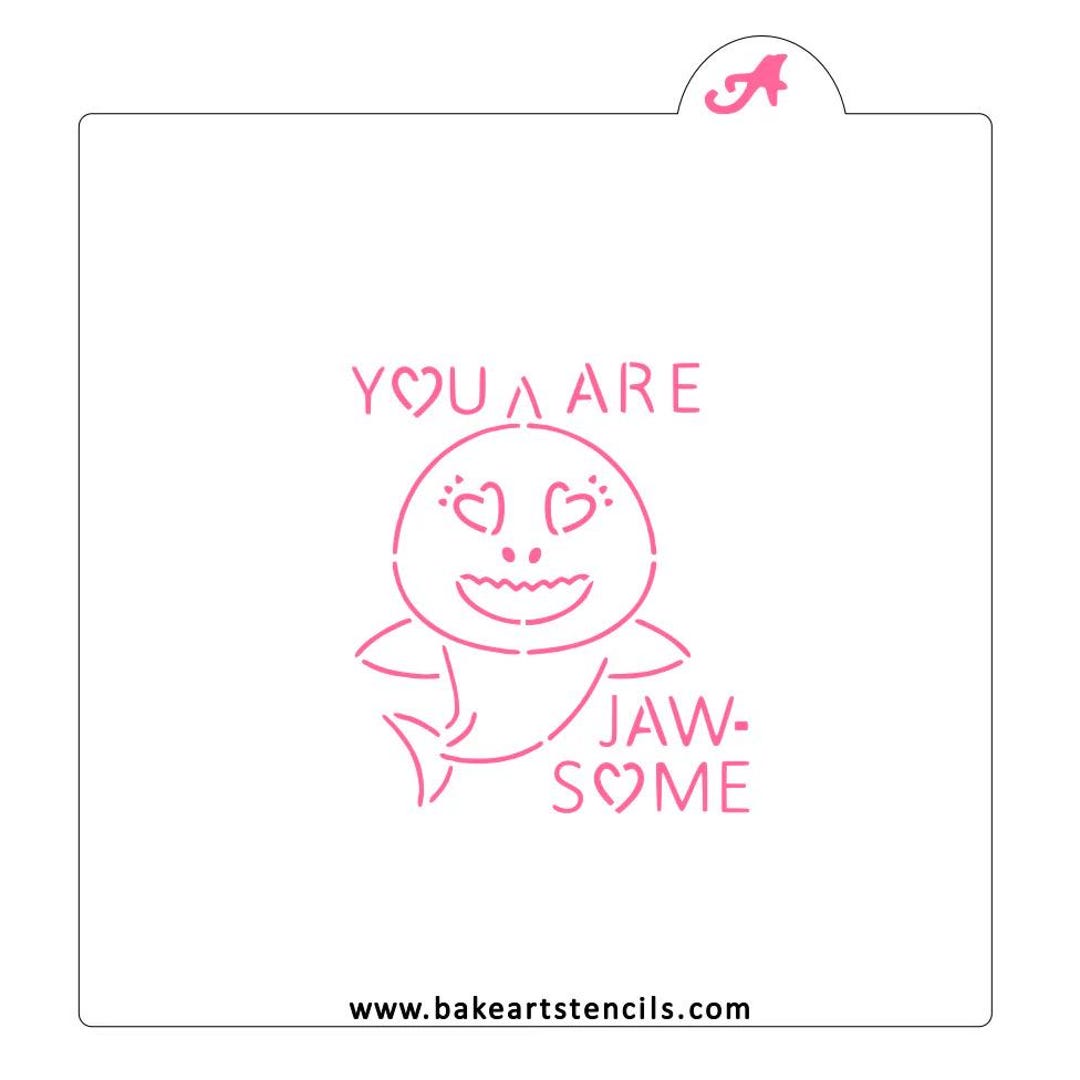 You Are Jawsome Cookie Stencil: Valentine's Day Shark PYO - Etsy