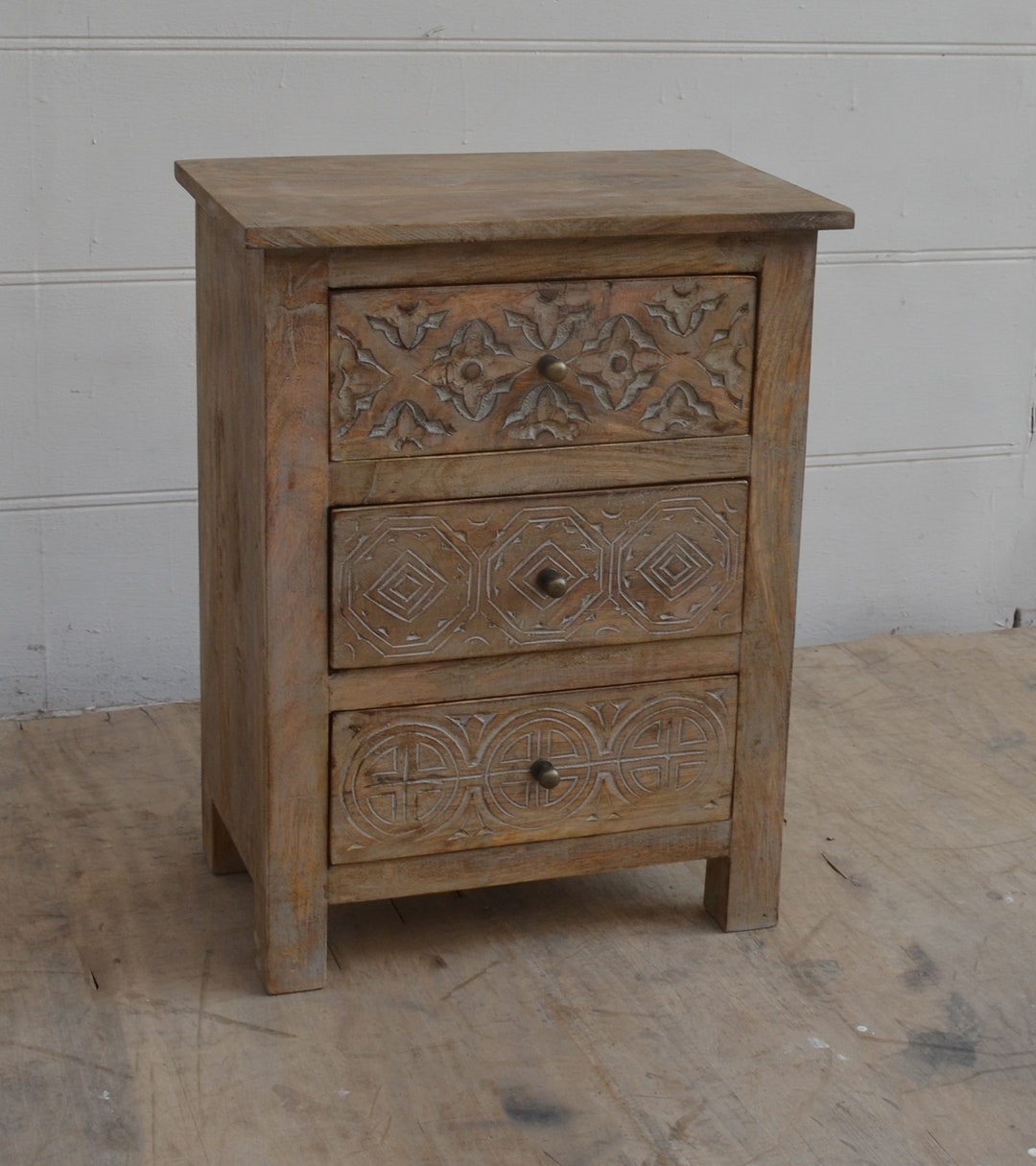 Mango Wood Nightstand/side Table Door & Drawer - Etsy