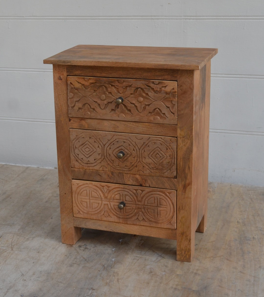 Mango Wood Nightstand/side Table Door & Drawer - Etsy