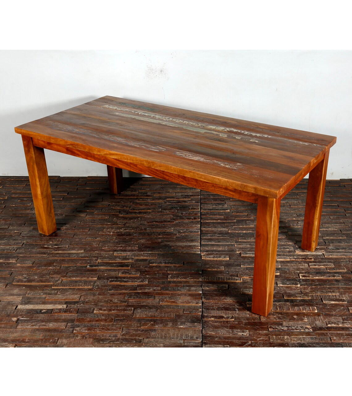 Solid Reclaimed Teak Wood Dining Table W/ Square Legs 72l X 36w X 31h ...