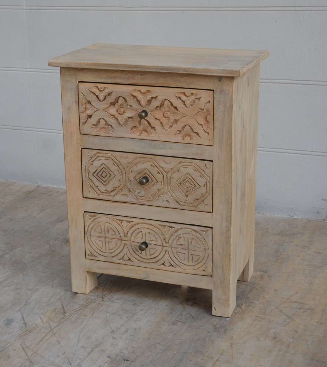Mango Wood Nightstand/side Table Door & Drawer - Etsy