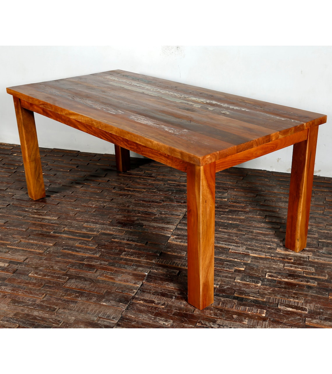 Solid Reclaimed Teak Wood Dining Table W/ Square Legs 72l X 36w X 31h ...