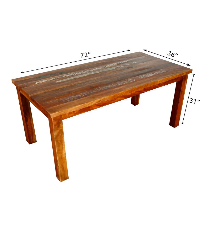 Solid Reclaimed Teak Wood Dining Table W/ Square Legs 72l X 36w X 31h ...