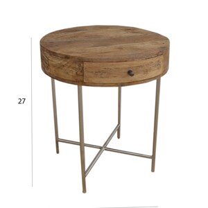 Mango Wood & Metal End Table/side Table - Etsy