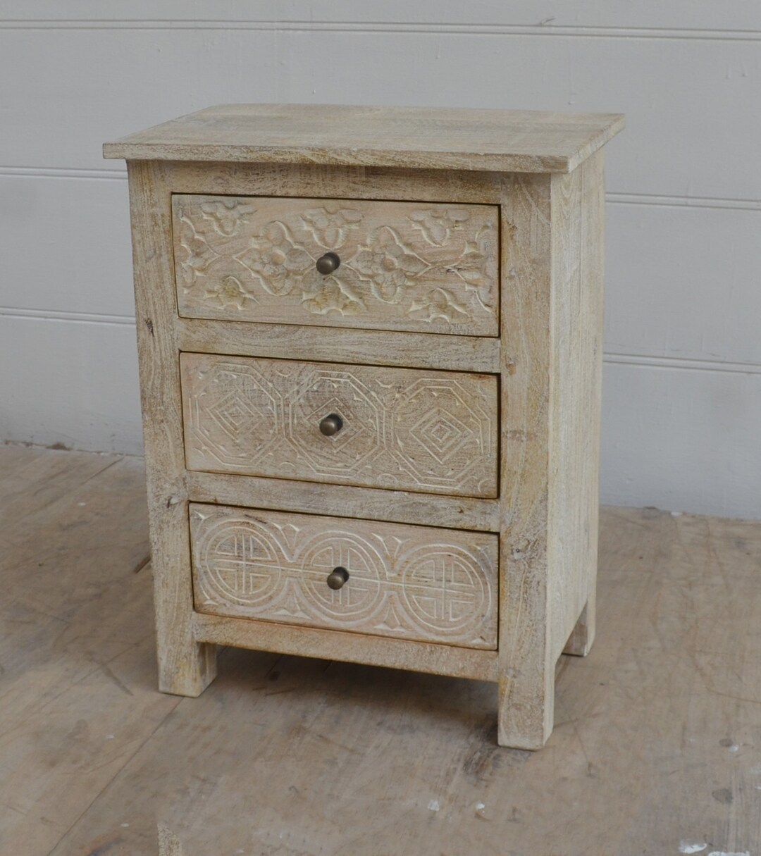 Mango Wood Nightstand/side Table Door & Drawer - Etsy