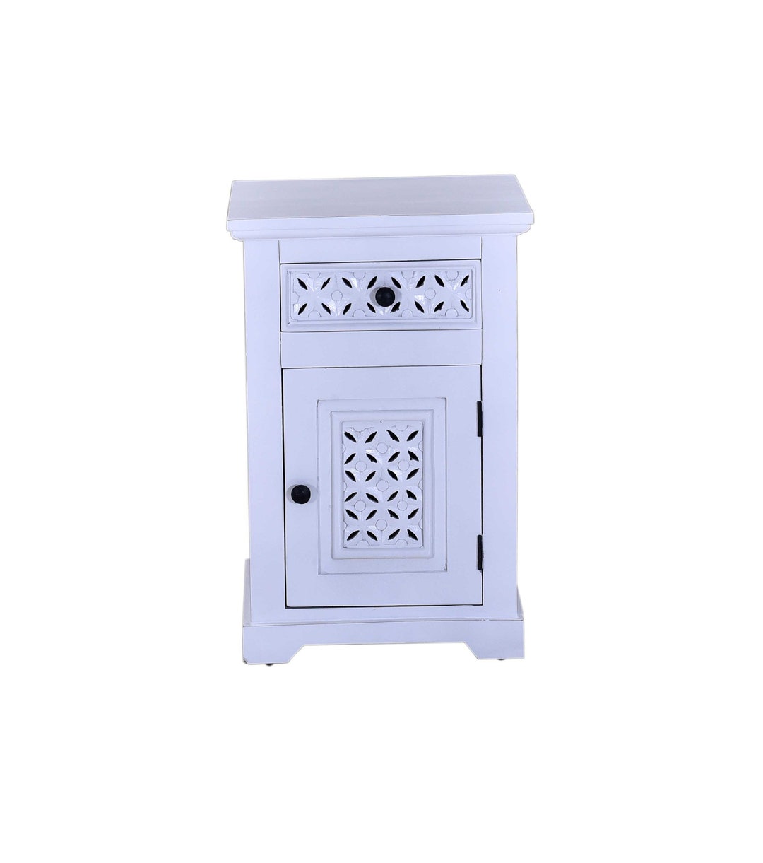 Mango Wood Nightstand/side Table Door & Drawer - Etsy