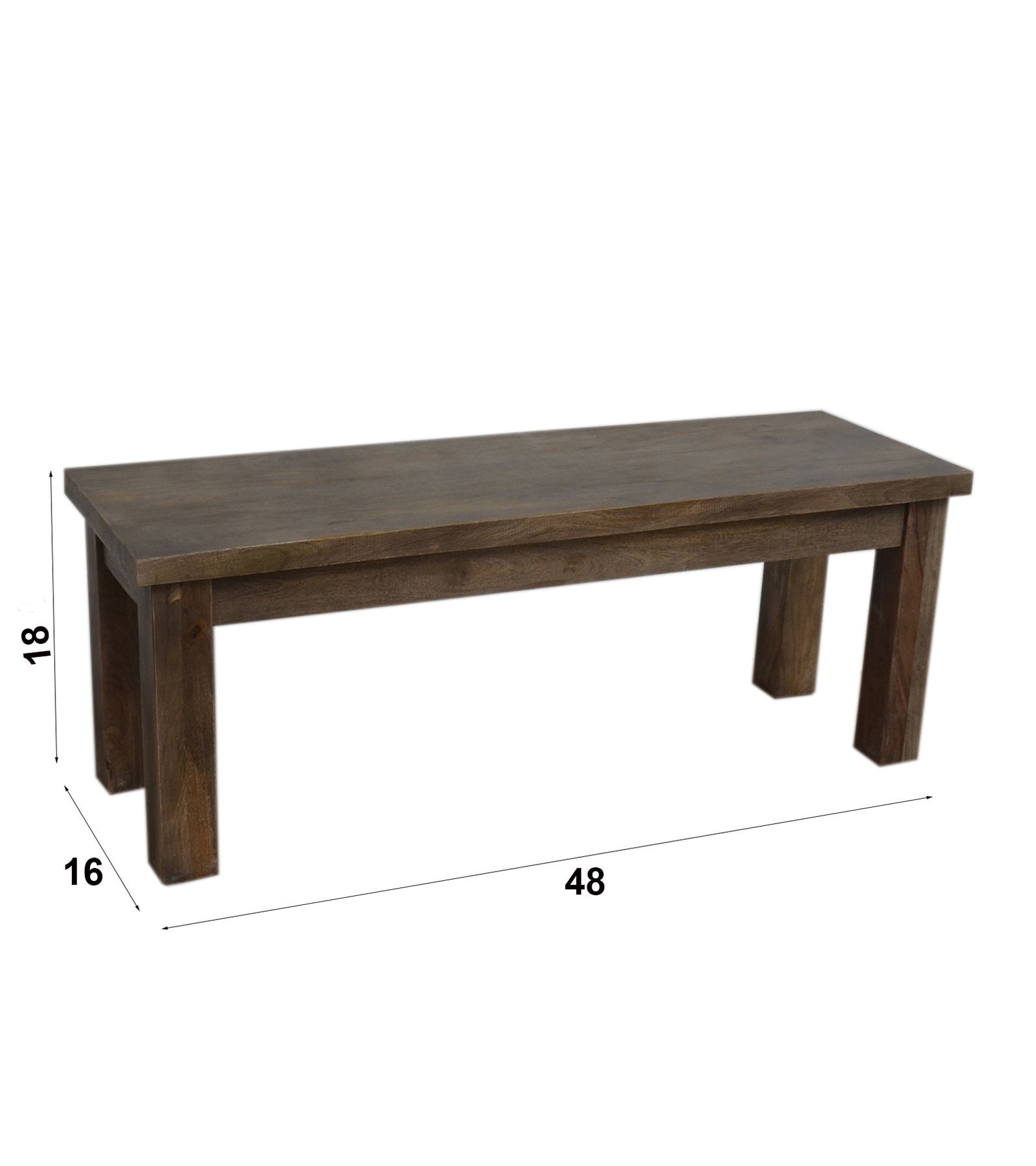 Solid Mango Wood Bench With Square Legs - Etsy