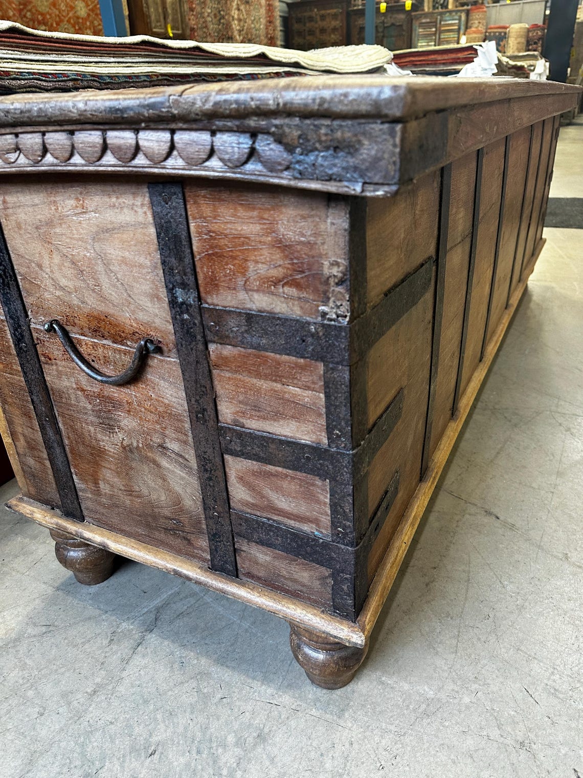 Vintage Solid Reclaimed Wood Trunk W/ Metal Accents - Etsy