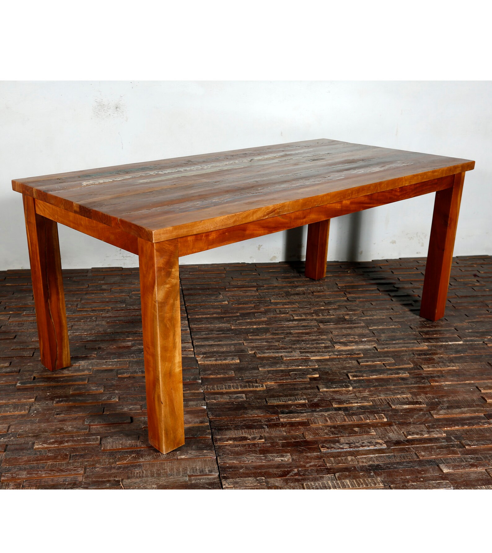 Solid Reclaimed Teak Wood Dining Table W/ Square Legs 72l X 36w X 31h ...