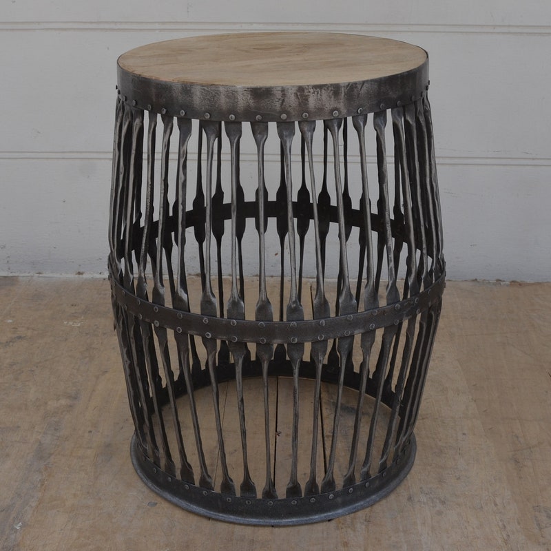 Wood and Metal Side Table - Etsy