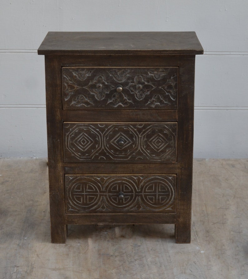 Mango Wood Nightstand/side Table Door & Drawer - Etsy