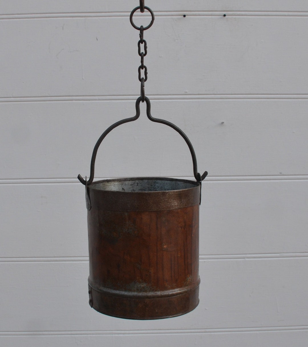 Authentic Indian Rustic Hanging Metal Bucket - Etsy