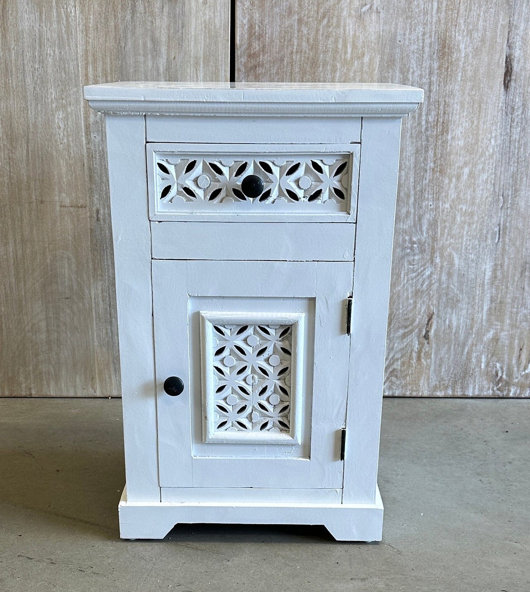 Mango Wood Nightstand/side Table Door & Drawer - Etsy