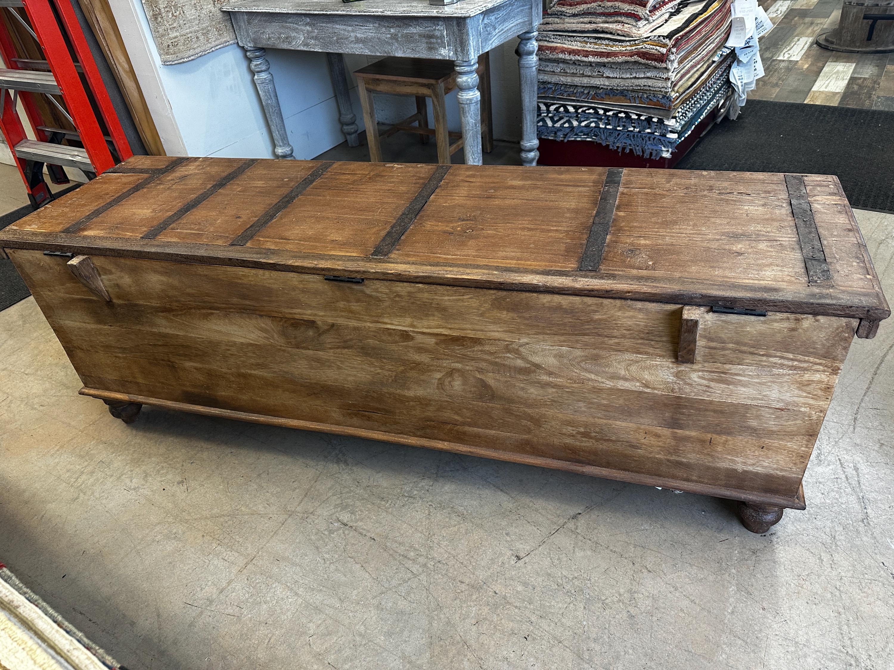 Vintage Solid Reclaimed Wood Trunk W/ Metal Accents - Etsy