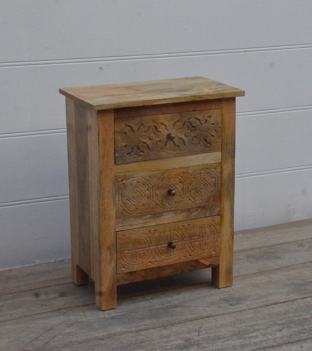 Mango Wood Nightstand/side Table Door & Drawer - Etsy