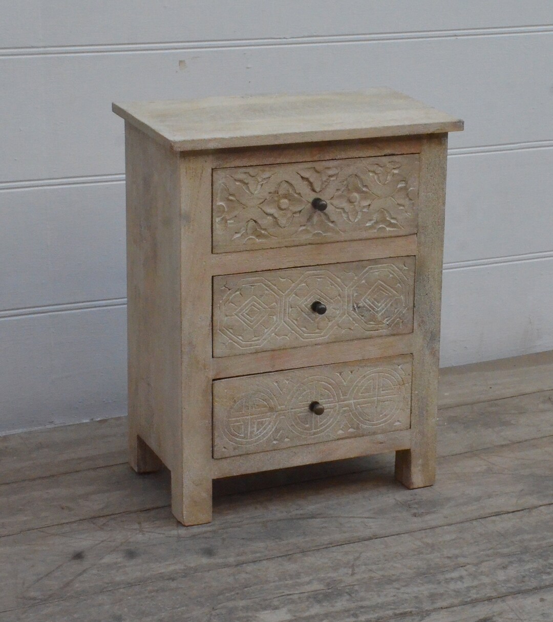Mango Wood Nightstand/side Table Door & Drawer - Etsy