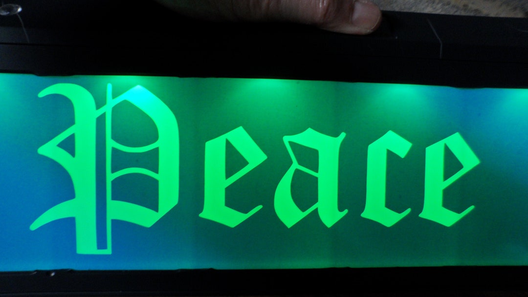 Peace Sign Solar LED Yard Light, Distressed Crackle Frame - Etsy