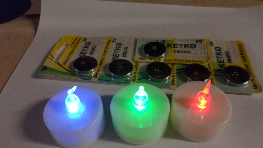 3 RGB LED Battery Operated Tea Lights W/ Extra Batteries Kids Projects ...