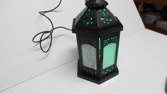 6 Sided Stained Glass Lantern With Bright RGB Light With Mixed | Etsy