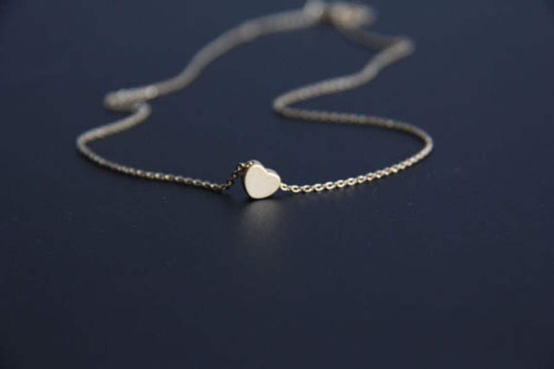 Small Gold Heart Pendant Necklace Gold Heart Necklace - Etsy