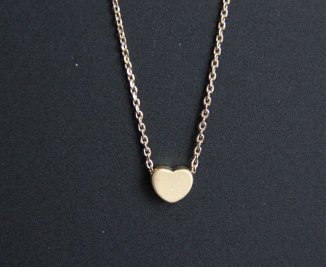 Small Gold Heart Pendant Necklace Gold Heart Necklace - Etsy