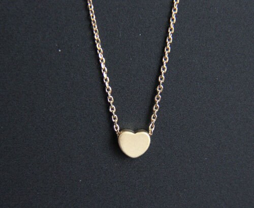 Small Gold Heart Pendant Necklace Gold Heart Necklace - Etsy