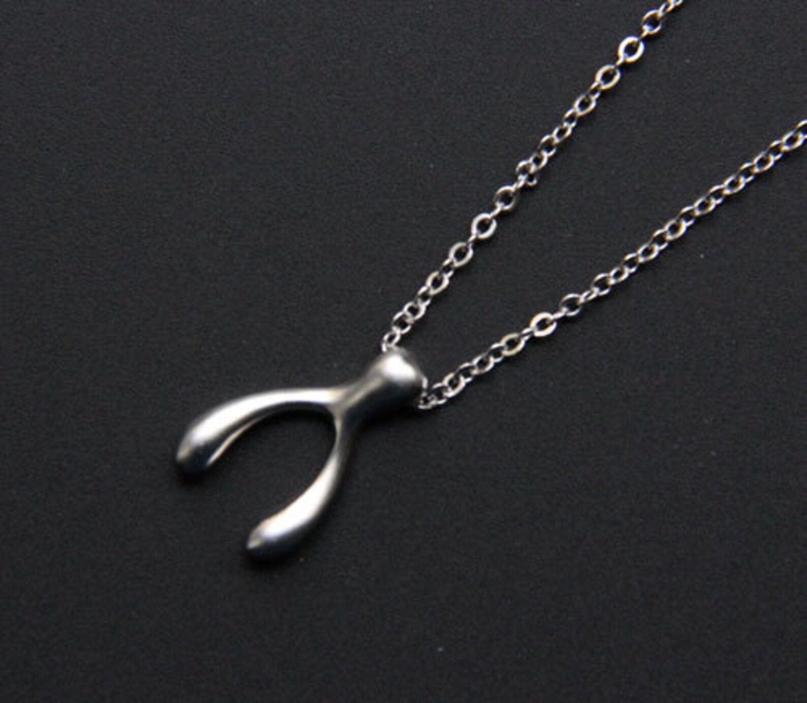 Silver Wish Bone Pendant Necklace Wishbone Minimalist Gold - Etsy